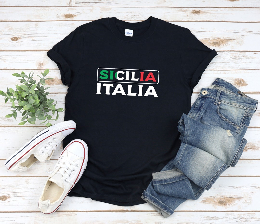 Sicilia Tshirt, Sicilia Italia, Italian Flag Shirt, Italy Shirt ...