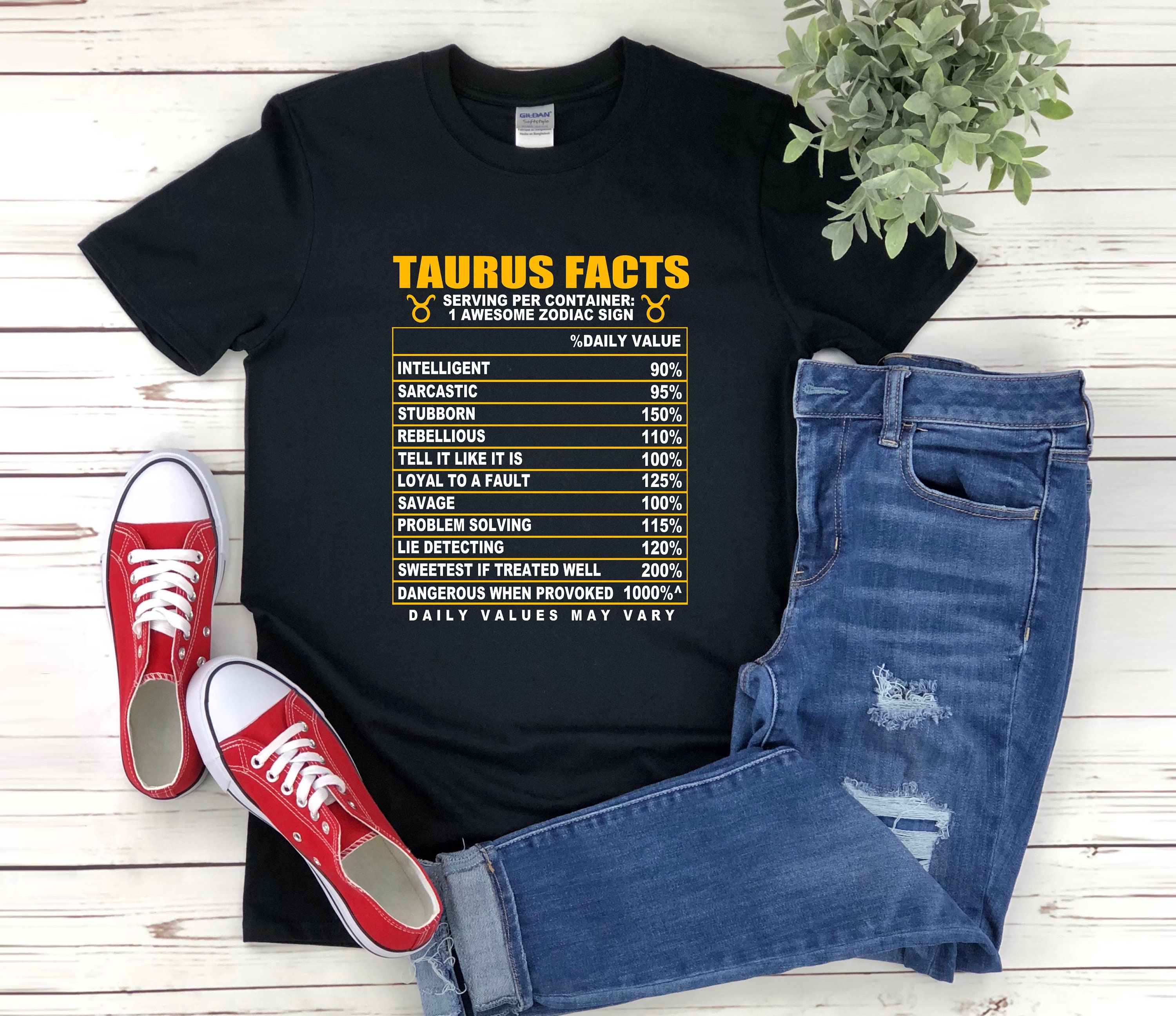 Taurus Shirt, Taurus Facts Shirt, Nutritional Facts Shirt, Funny Taurus ...