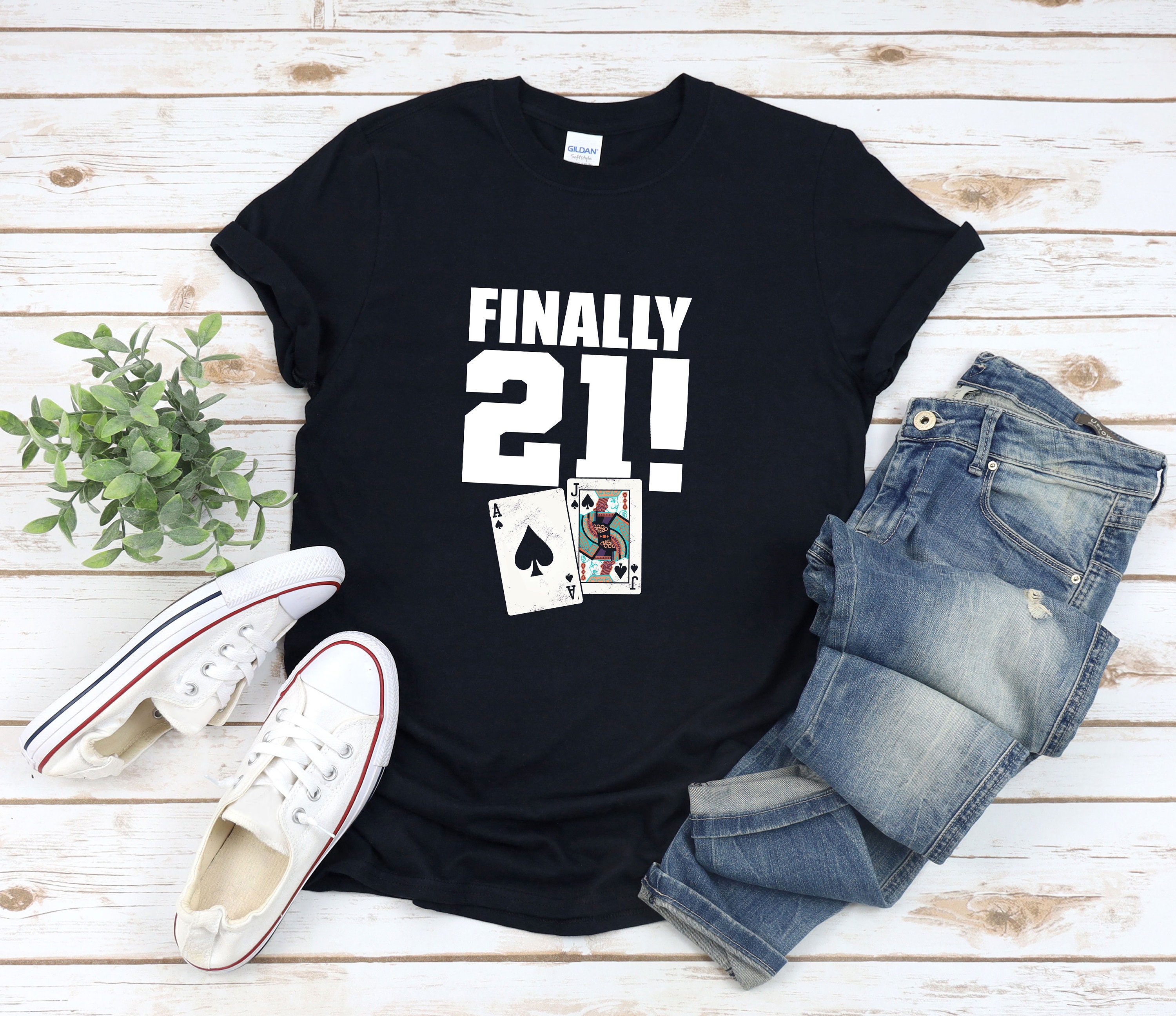 Finally 21 Shirt, 21st Birthday Shirt, Vegas Birthday Shirt, Blackjack ...