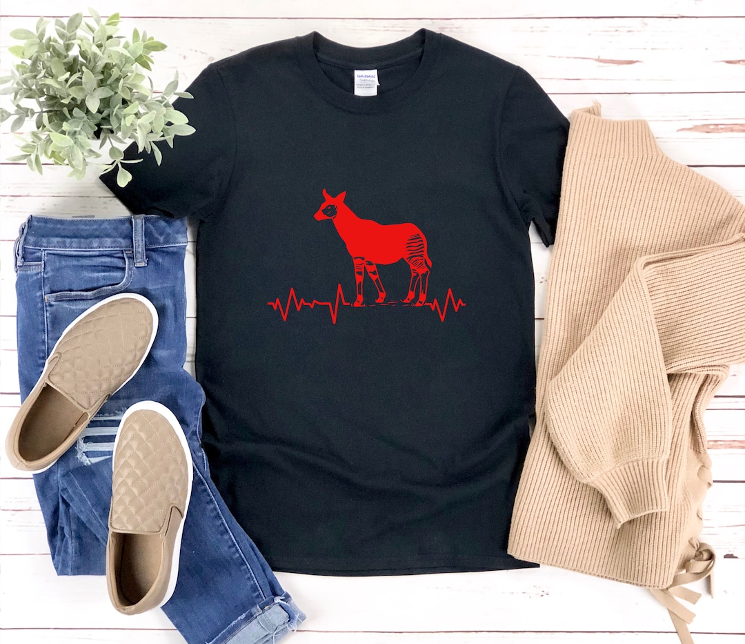 Okapi Shirt, Okapi Heartbeat, I Love Animals Tshirt, Okapi Lover ...