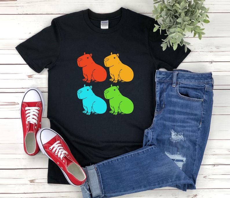 Capybara Shirt, Colorful Capybara, Capybara Gift, Gifts for Animal ...