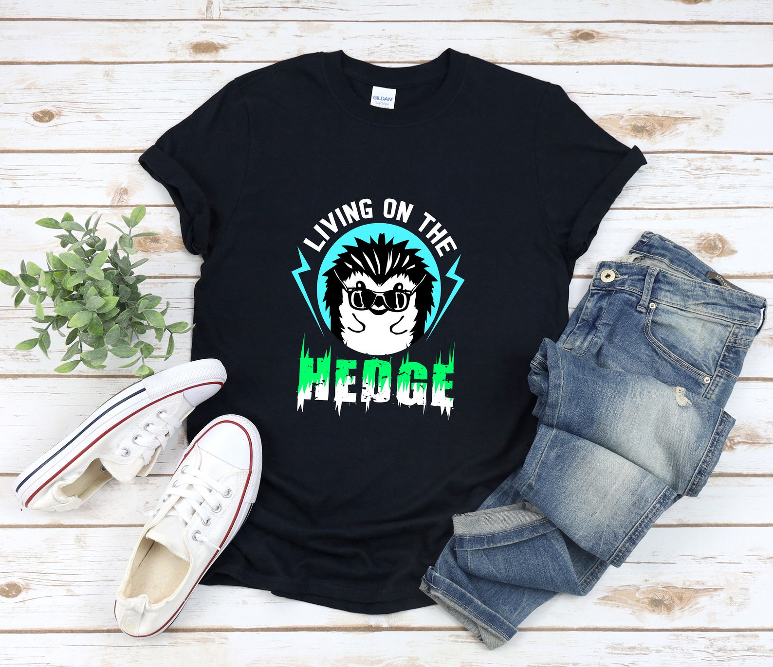 Living on the Hedge, Hedgehog Shirt, Funny Hedgehog Shirt, Hedgehog T ...
