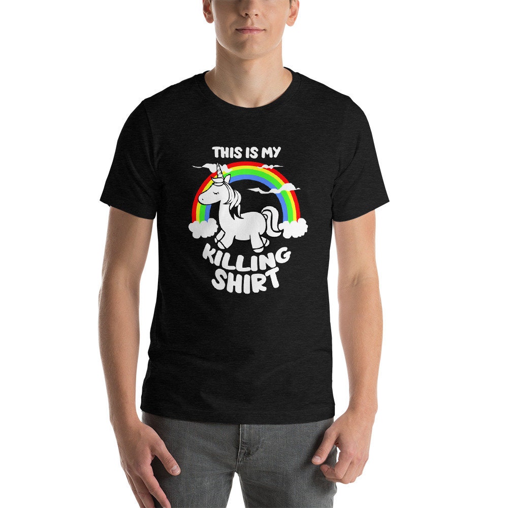 Unicorn Adult Shirt Fitness Unicorn This is My Killing Shirt Rainbow ...