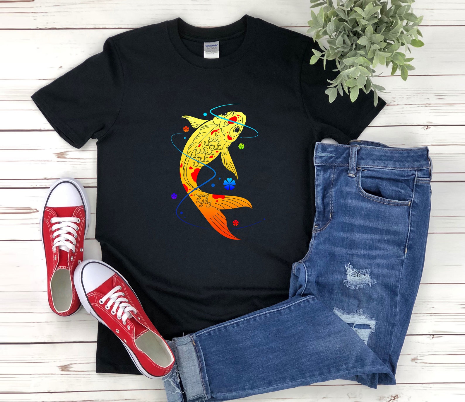 Cute Fish Shirt, Koi Fish Shirt, Japanese Aesthetic Shirt, Gold Fish ...