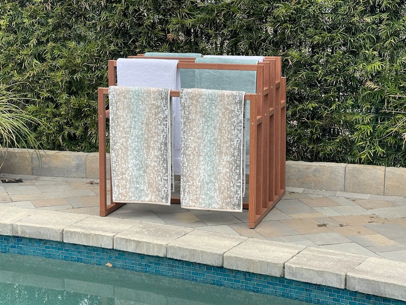 Pool Float Storage and Pool Towel Rack - Red Balau Sustainable Grand XL ...