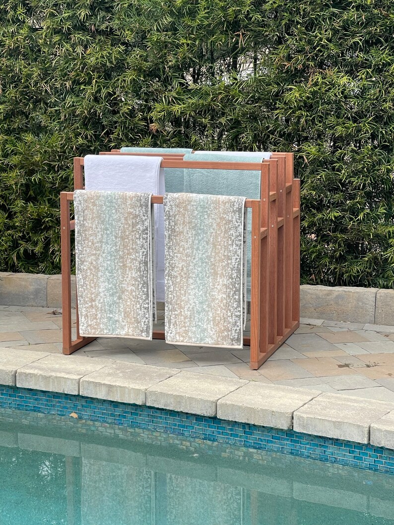 Pool Float Storage and Pool Towel Rack - Red Balau Sustainable Grand XL ...
