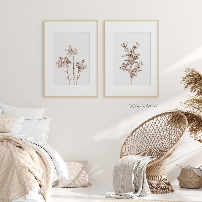 Botanical Printable Set Of 2 Prints 2 Piece Wall Art Etsy