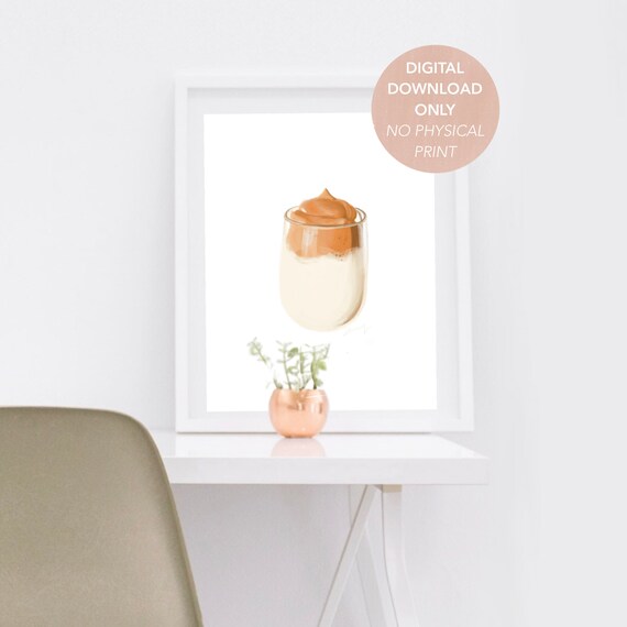 Dalgona Printable Watercolour Digital Art Kitchen Print | Etsy