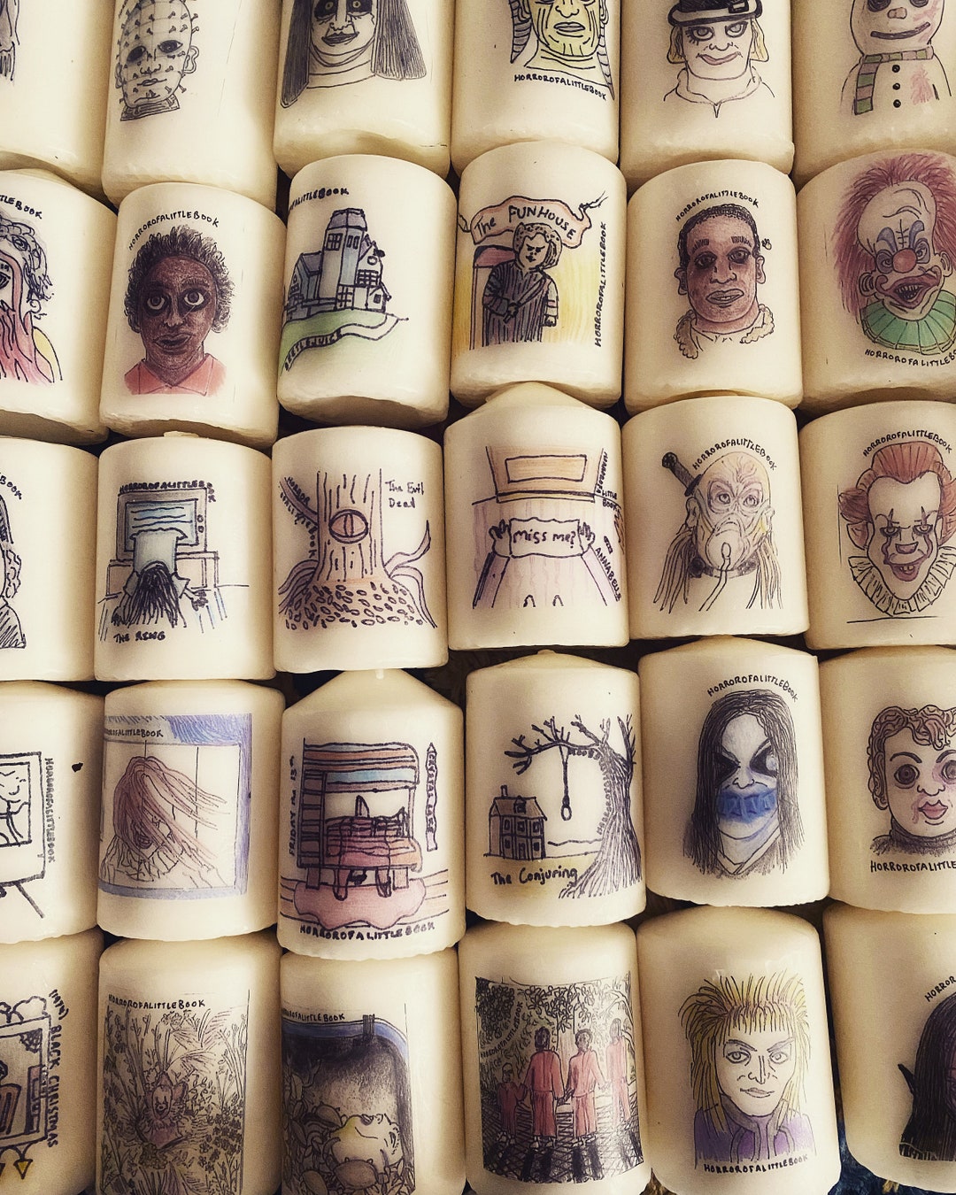 Horror Pillar Candles - Hand-drawn, Multi Packs! Combine and Save ...