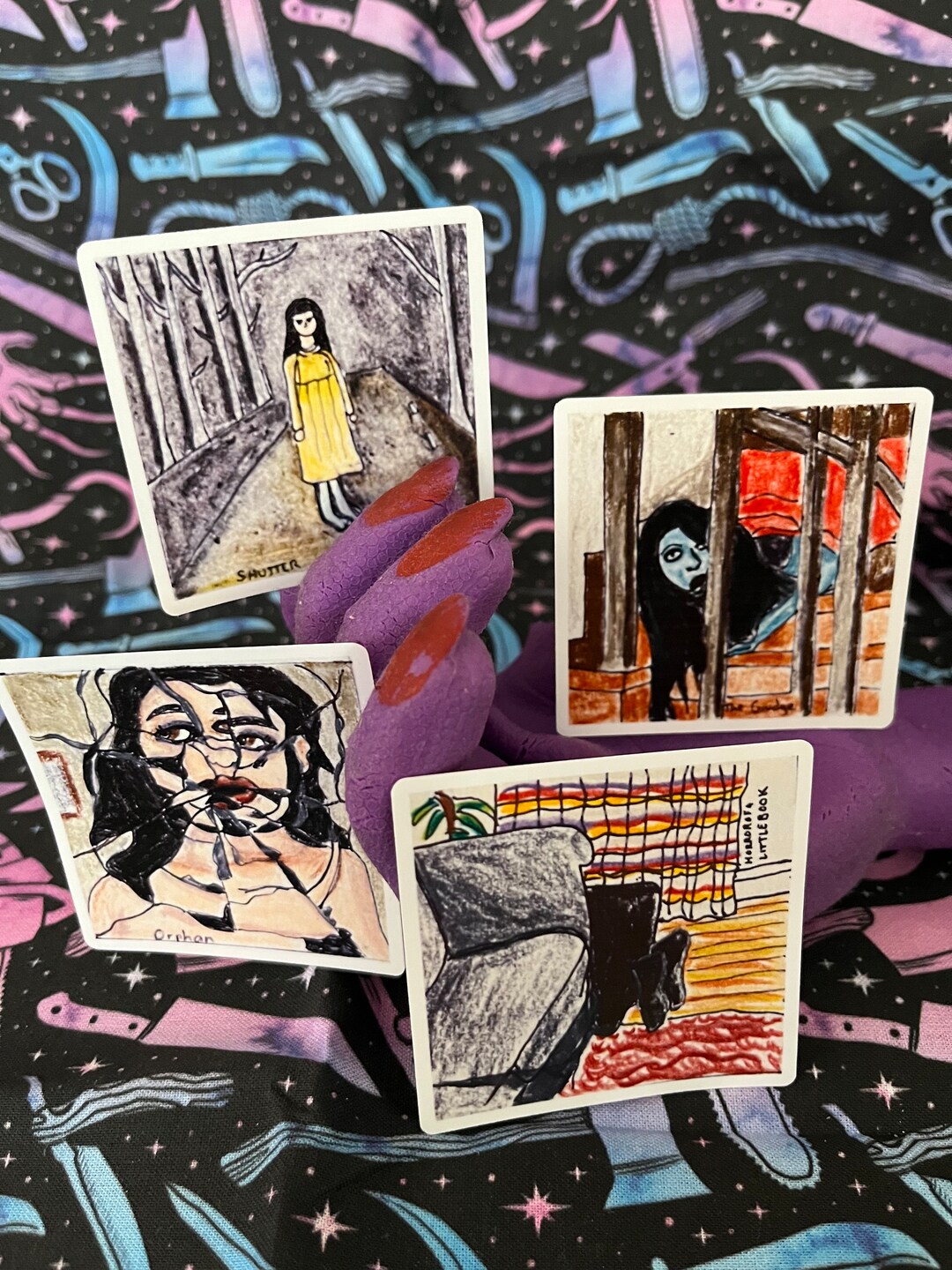 Horror-themed, Hand-drawn, 5cm Vinyl Stickers - 00s Horror #2 - the ...