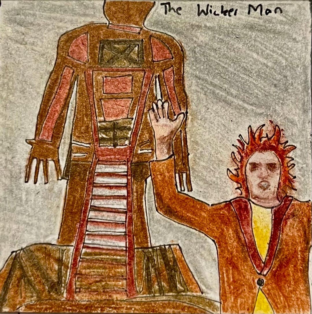 The Wicker Man - Hand-drawn, Horror Themed Stickers, Magnets and ...