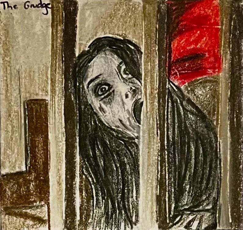 The Grudge #2 - Hand-drawn, Horror Themed Stickers, Magnets and Candles ...