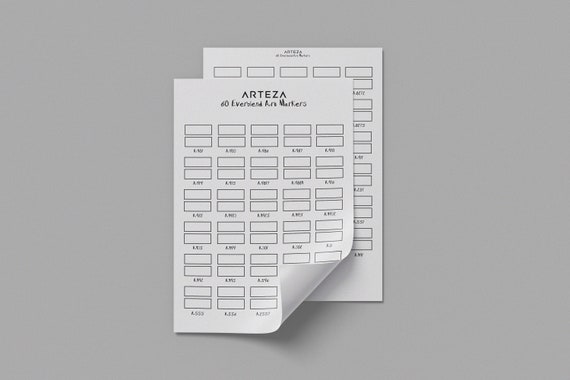 Arteza Everblend Art Marker Color Chart 60 | Etsy