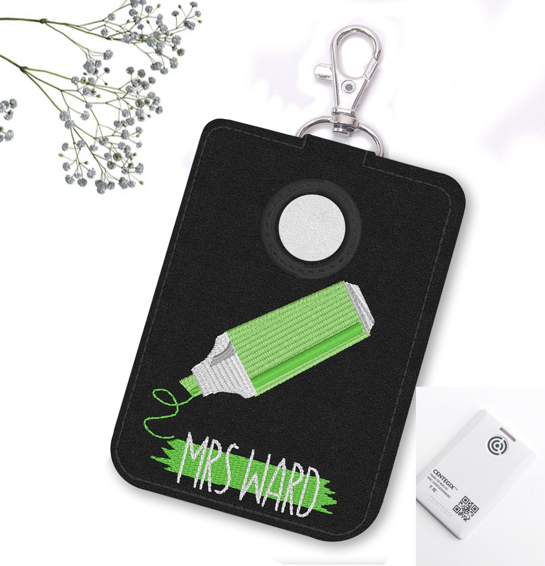 Alarm ID Badge Holder Alarm Holder Key Ring Personalized - Etsy
