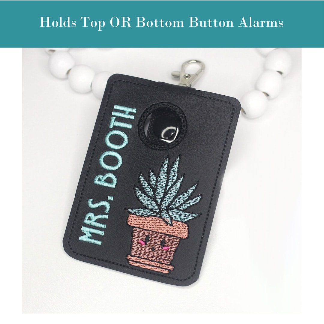 Alarm ID Badge Holder, Alarm Holder Key Ring, Vertical ID Card Case ...