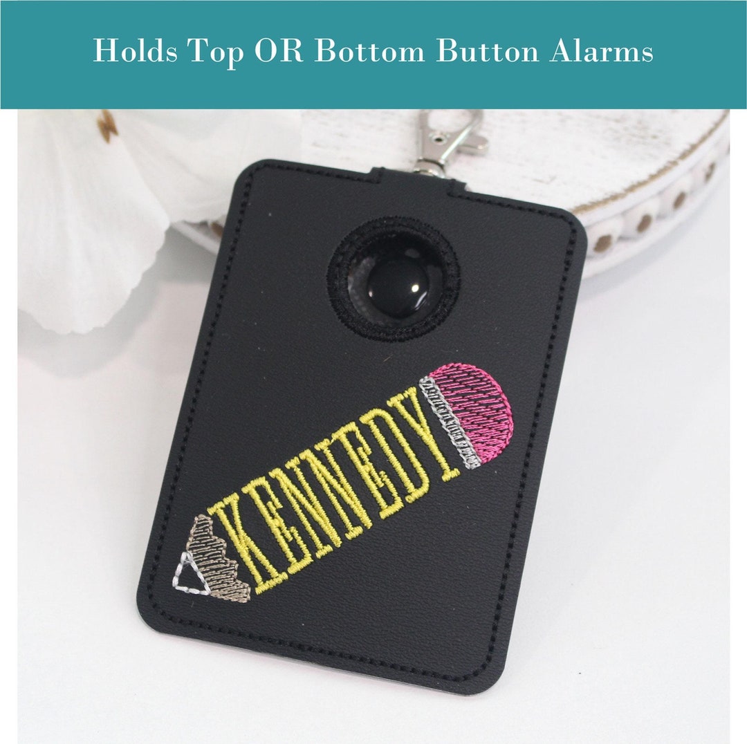 Alarm ID Badge Holder, Alarm Holder Key Ring, Vertical ID Card Case ...
