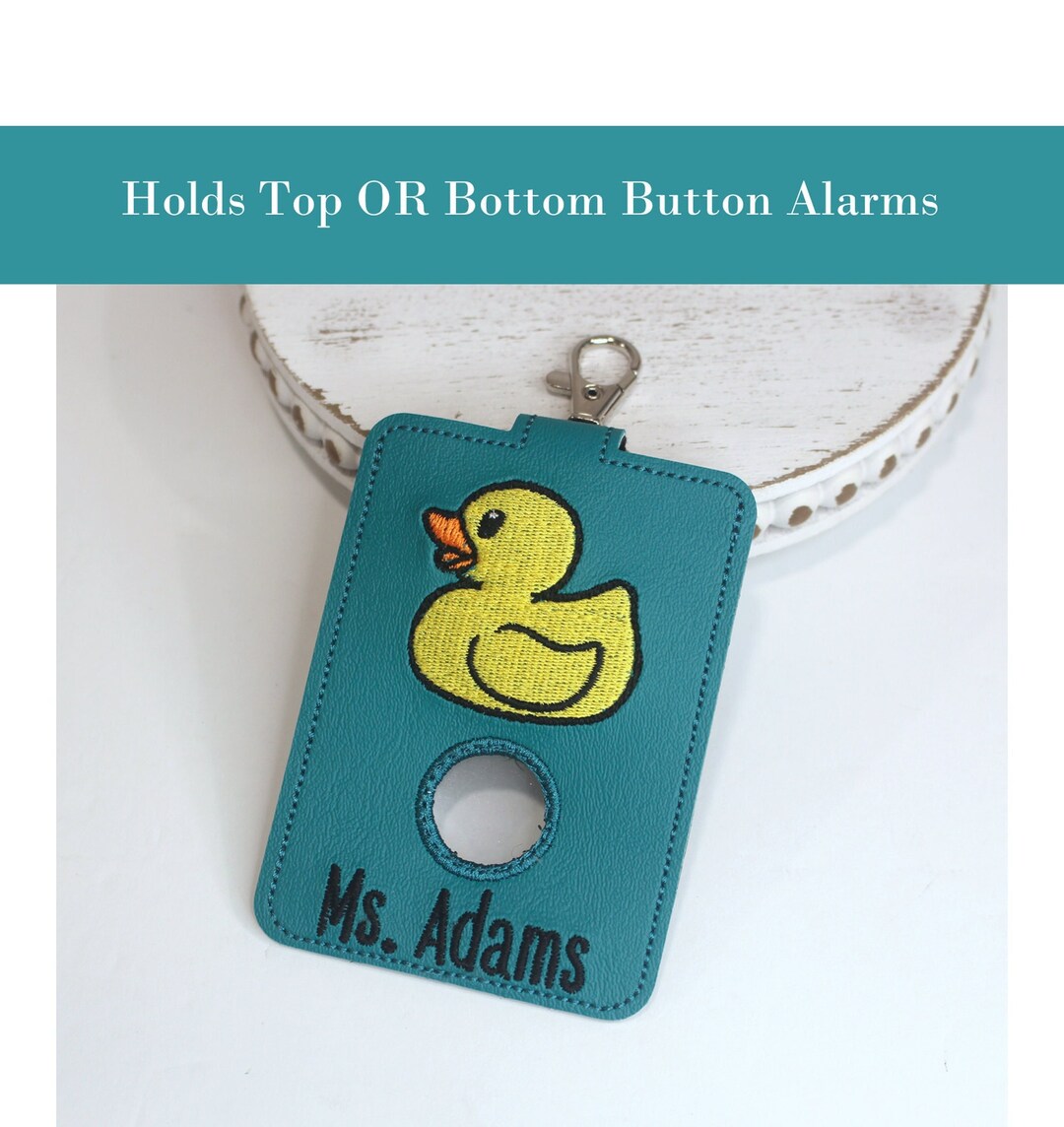 Alarm ID Badge Holder, Alarm Holder Key Ring, Vertical ID Card Case ...