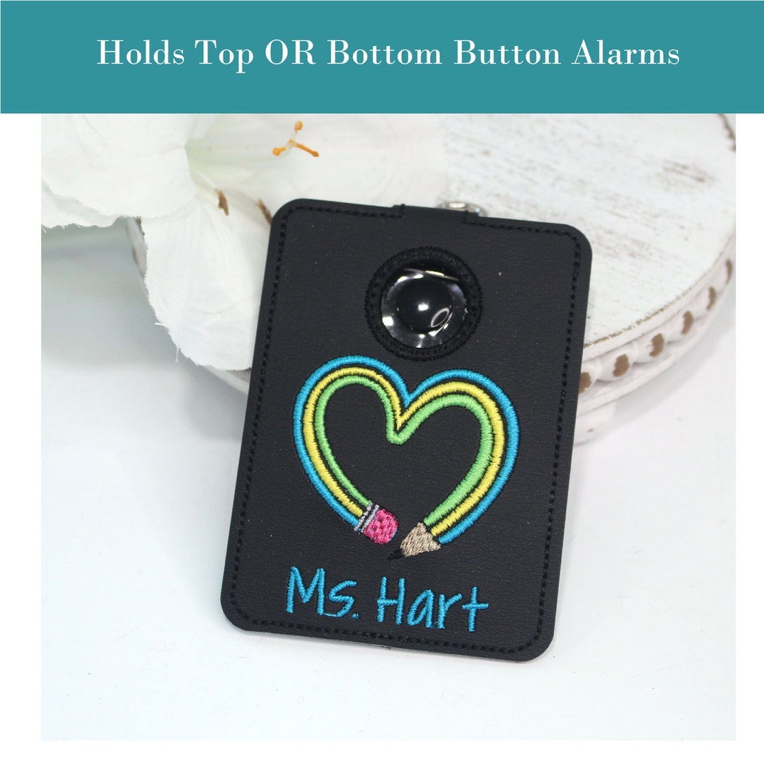 Alarm ID Badge Holder, Alarm Holder Key Ring, Vertical ID Card Case ...
