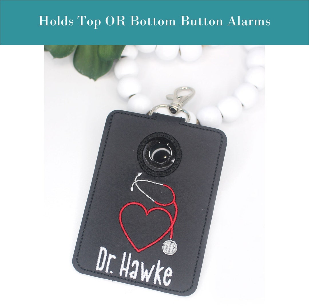 Alarm ID Badge Holder, Alarm Holder Key Ring, Vertical ID Card Case ...