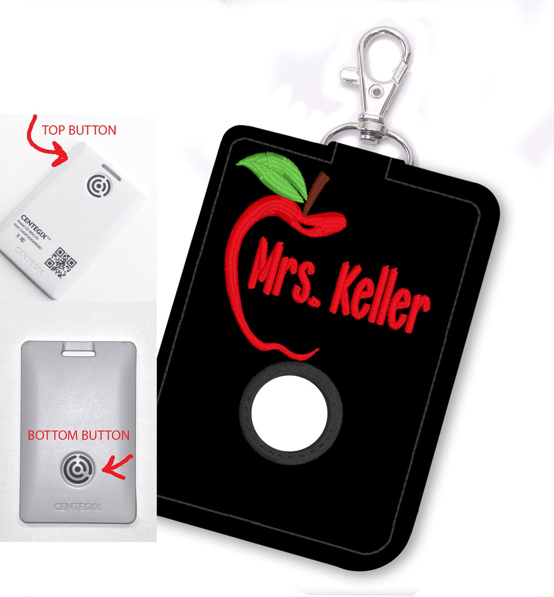 Alarm ID Badge Holder Alarm Holder Key Ring Vertical ID Card - Etsy