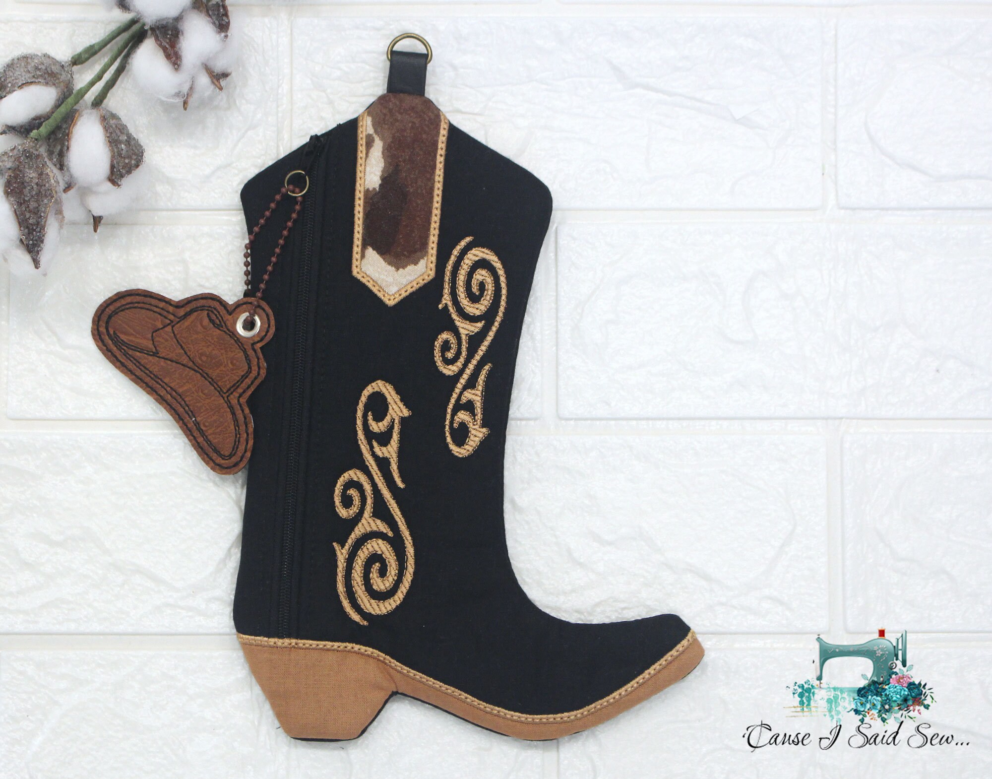 In the Hoop Cowboy Boot Clutch ITH Embroidery Zipper Bag ITH - Etsy