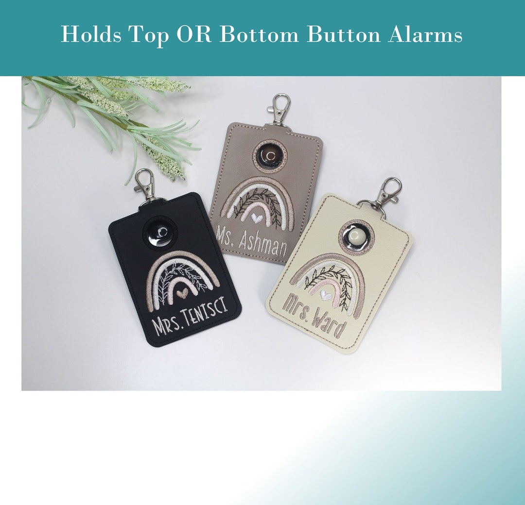 Alarm ID Badge Holder, Alarm Holder Key Ring, Vertical ID Card Case ...