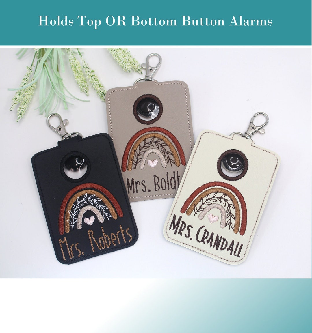 Alarm ID Badge Holder, Alarm Holder Key Ring, Vertical ID Card Case ...