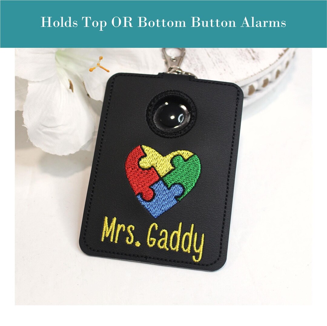 Alarm ID Badge Holder, Alarm Holder Key Ring, Autism Awareness ...