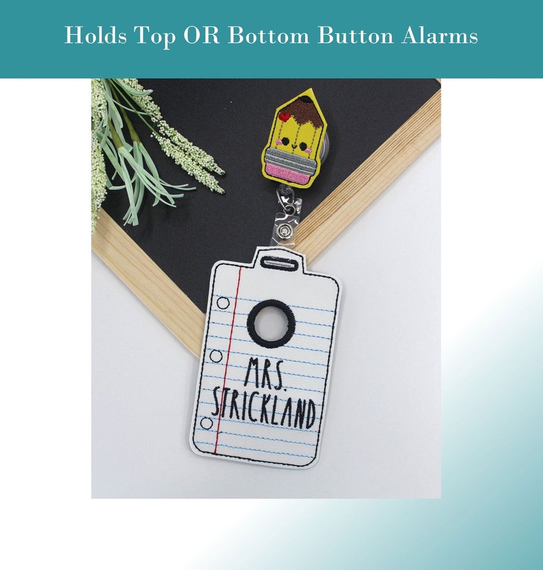 REEL Alarm ID Badge Holder, Alarm Holder Key Ring, Vertical ID Card ...