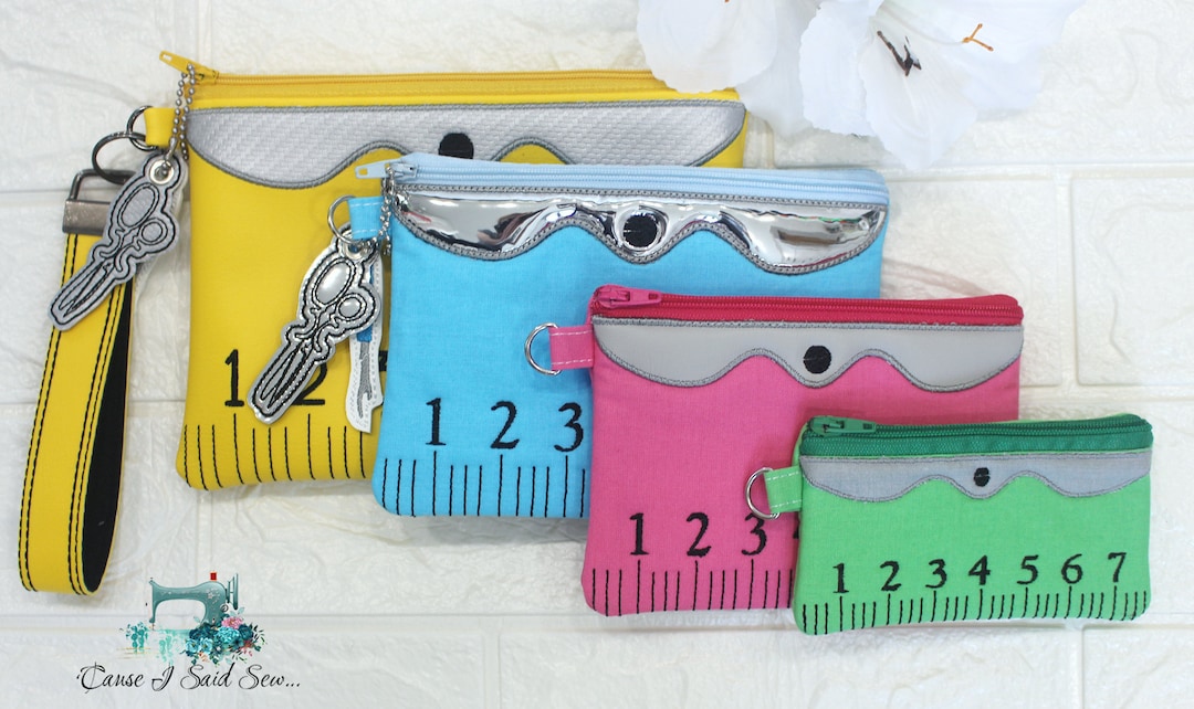 In the Hoop Measuring Tape Bag, ITH Embroidery Zipper Bag, ITH ...