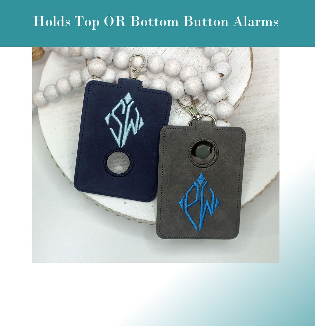 Alarm ID Badge Holder, Suede Vinyl, Vertical ID Card Case, Lanyard ...