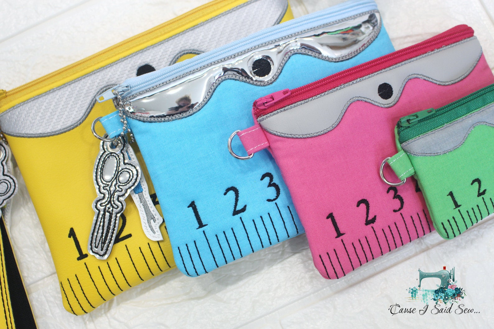 In the Hoop Measuring Tape Bag, ITH Embroidery Zipper Bag, ITH ...