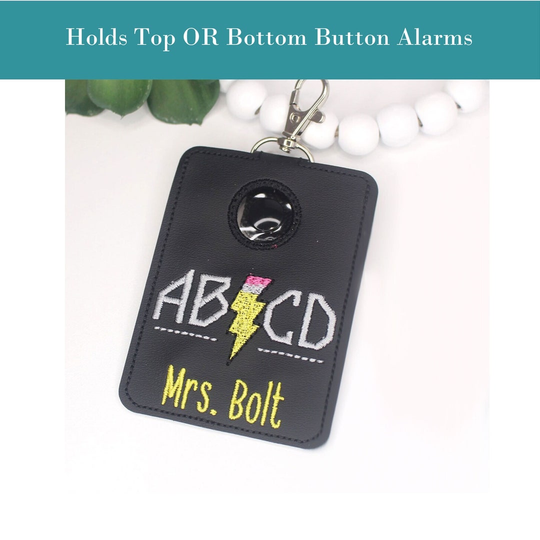Alarm ID Badge Holder, Alarm Holder Key Ring, Vertical ID Card Case ...
