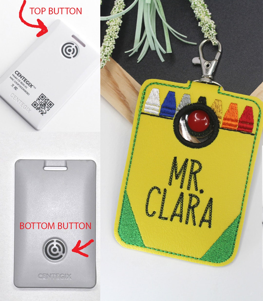 Alarm ID Badge Holder, Alarm Holder Key Ring, Personalized Coloring Box ...