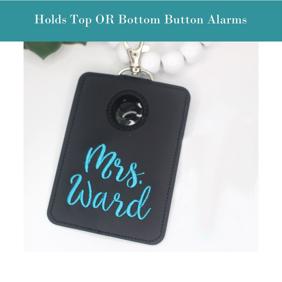 Alarm ID Badge Holder, Alarm Holder Key Ring, Personalized Vertical ID ...