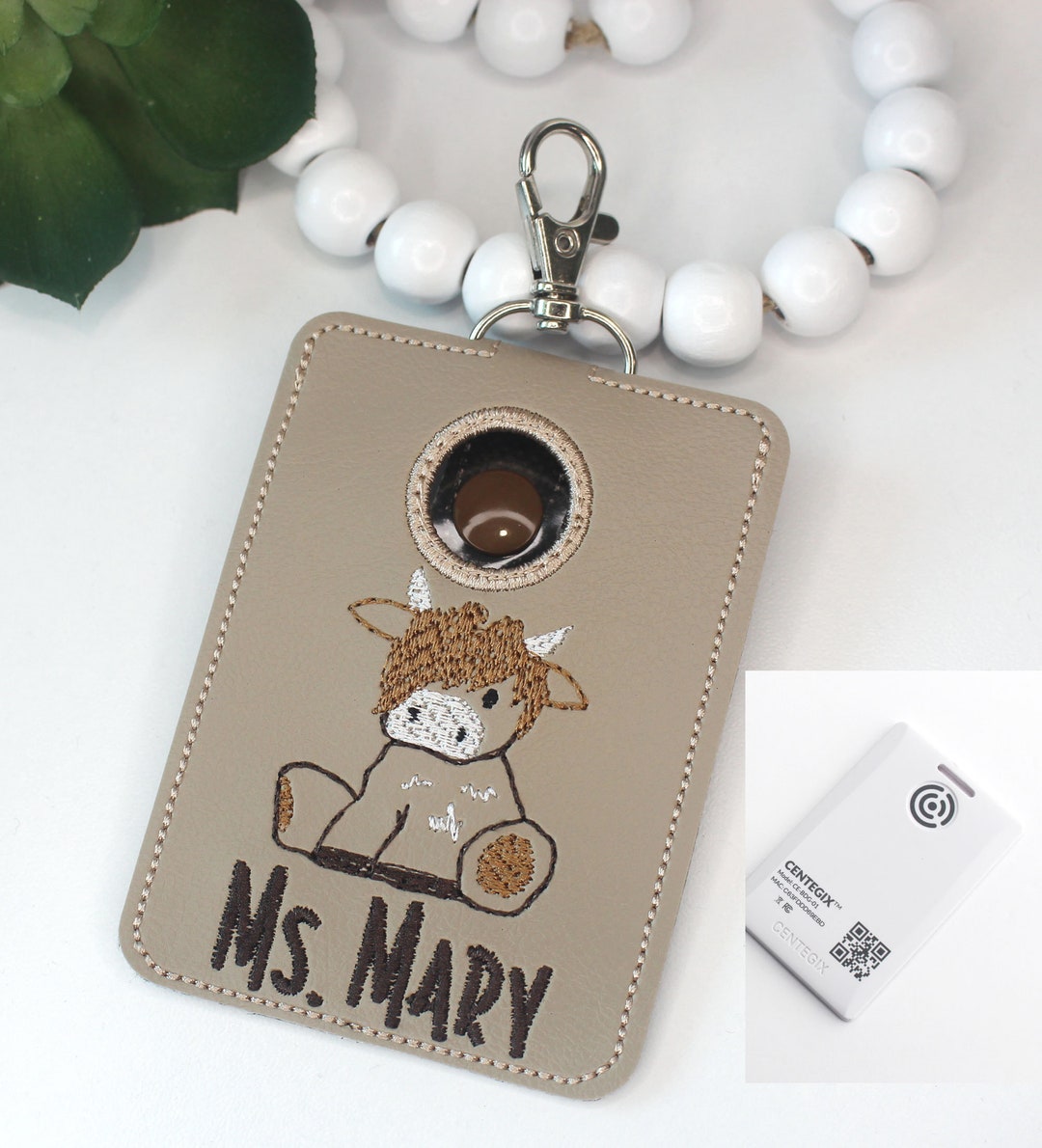 Alarm ID Badge Holder Alarm Holder Key Ring Personalized - Etsy