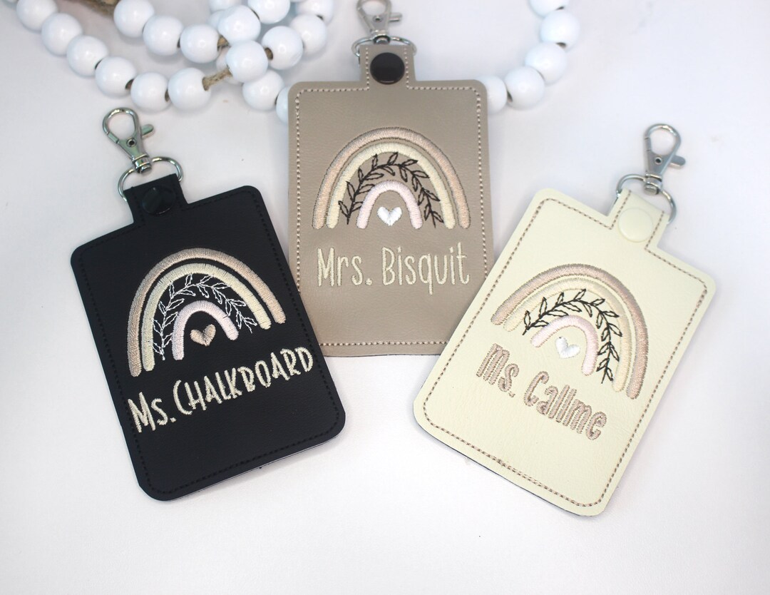 ID Badge Holder, Boho Rainbow Badge Holder, Lanyard Accessory, Teacher ...