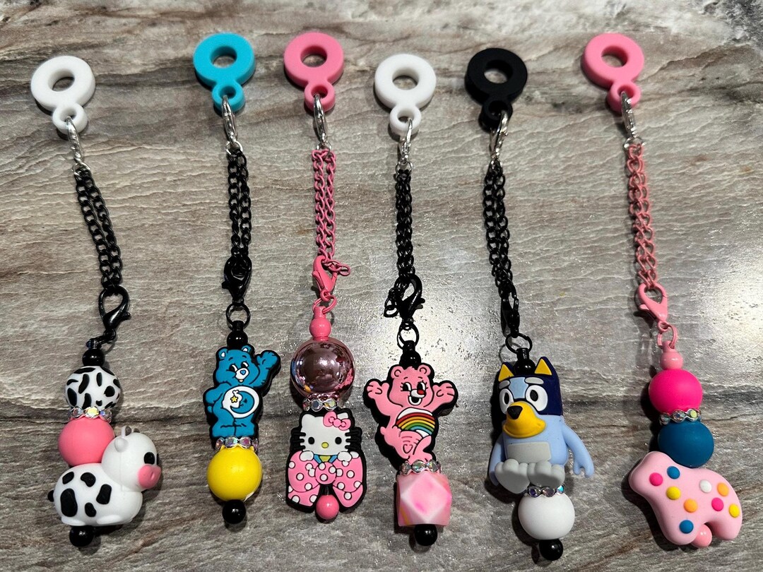 Straw Charm | Silicone Bead Charm | Teacher Gift | Gifts| Beaded Charm ...