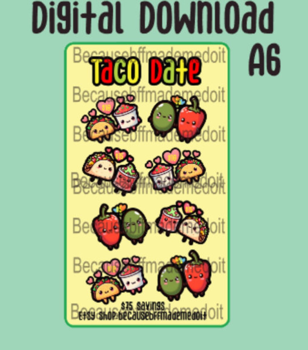 Taco Date Savings Challenge - Etsy