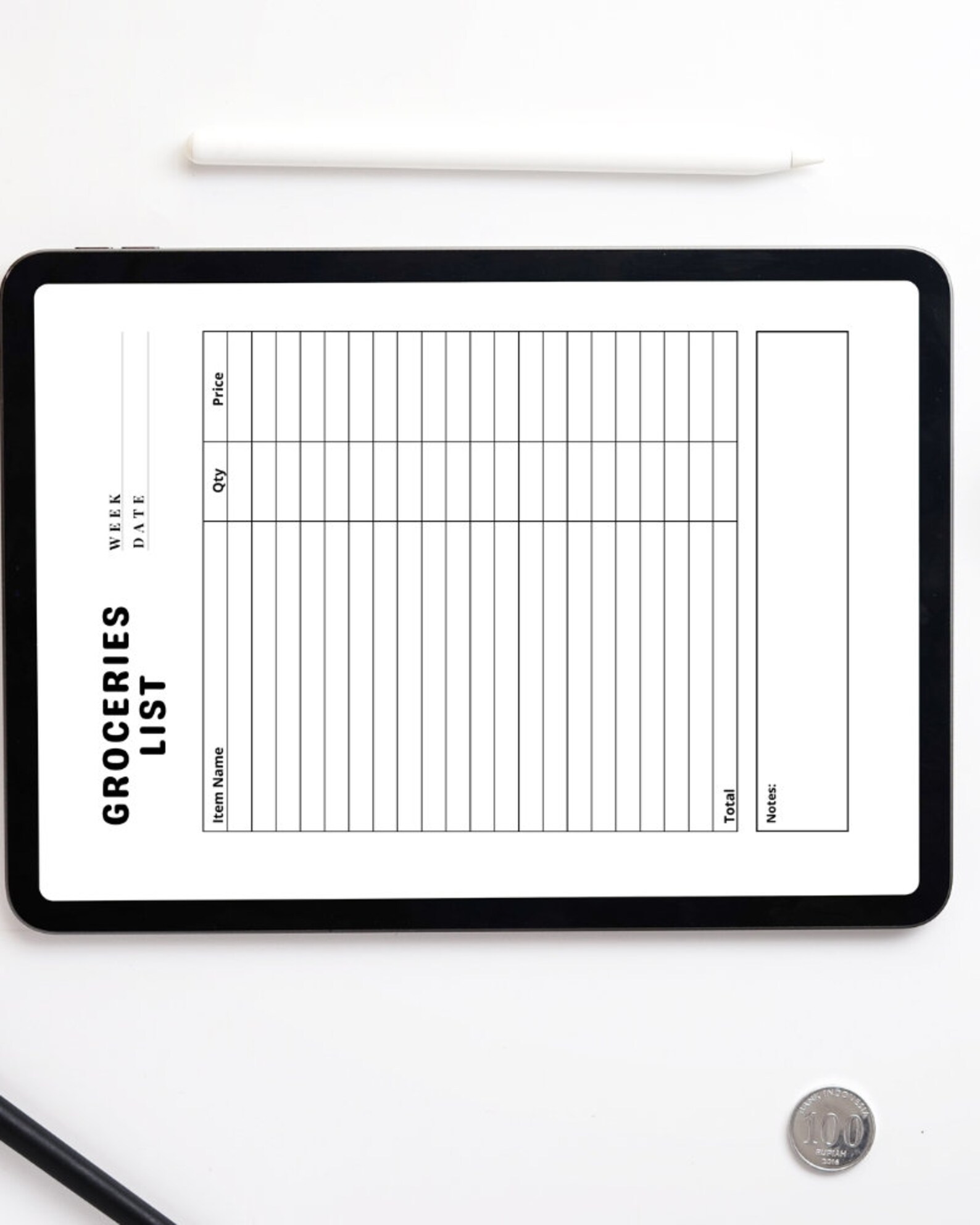 Grocery List, Digital, Printable, Money, Bill, Budget, Debt, Saving ...