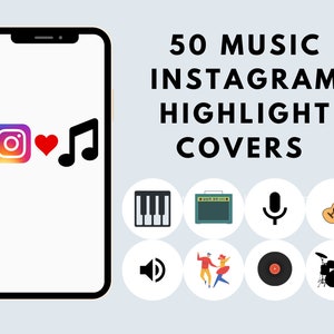 50 Music Instagram Story Highlight Covers Instagram | Etsy