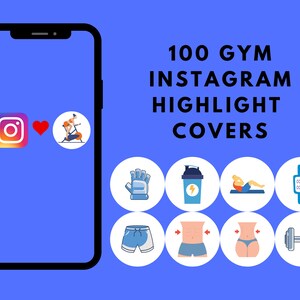 100 GYM Instagram Highlight Covers Instagram Stories | Etsy