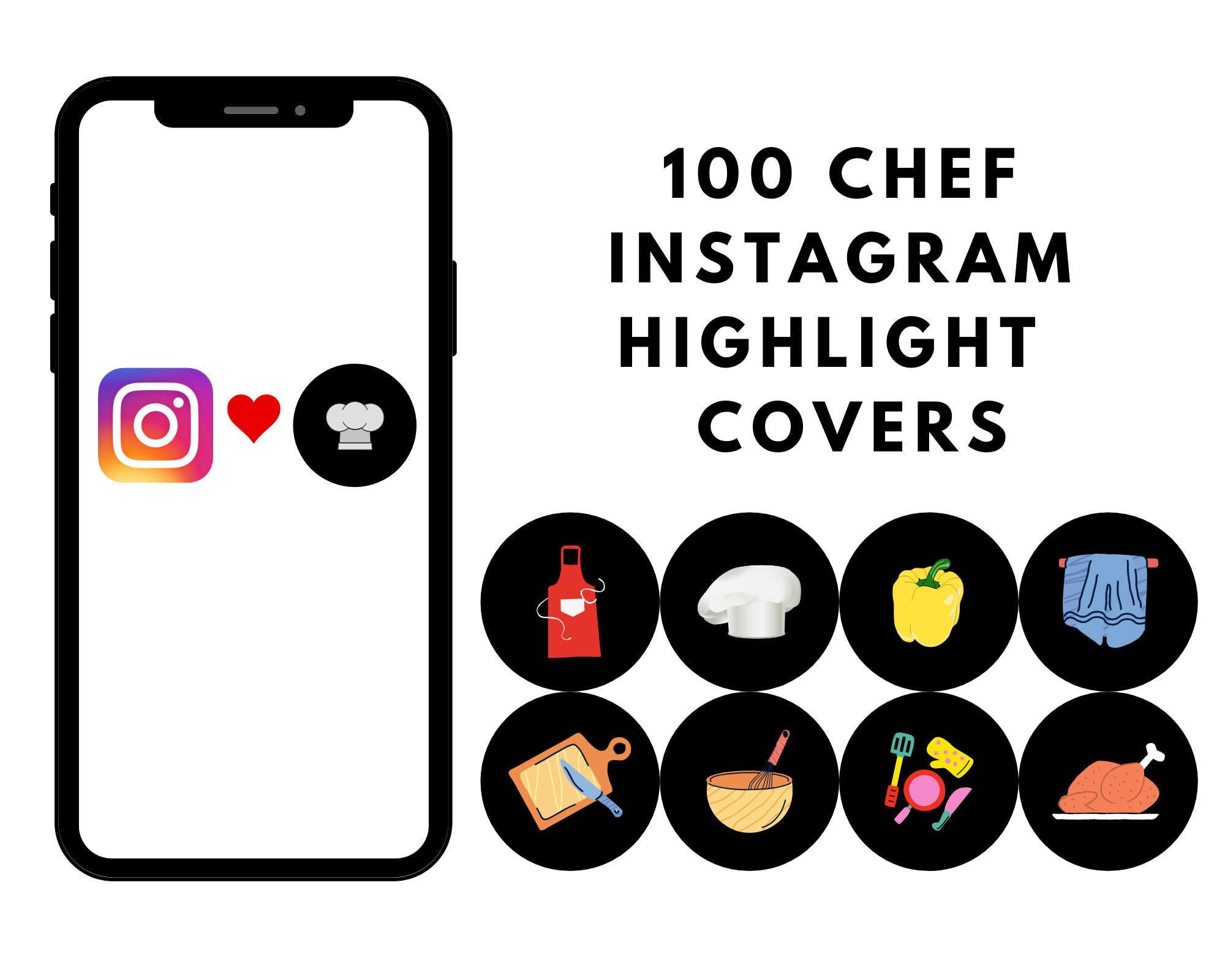 100 Chef Instagram Highlight Covers, Instagram Stories, Instagram Story ...