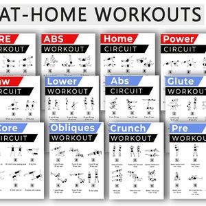 At Home Workout Bodyweight Exercises Premium Bundle, Gym, Core, ABS ...