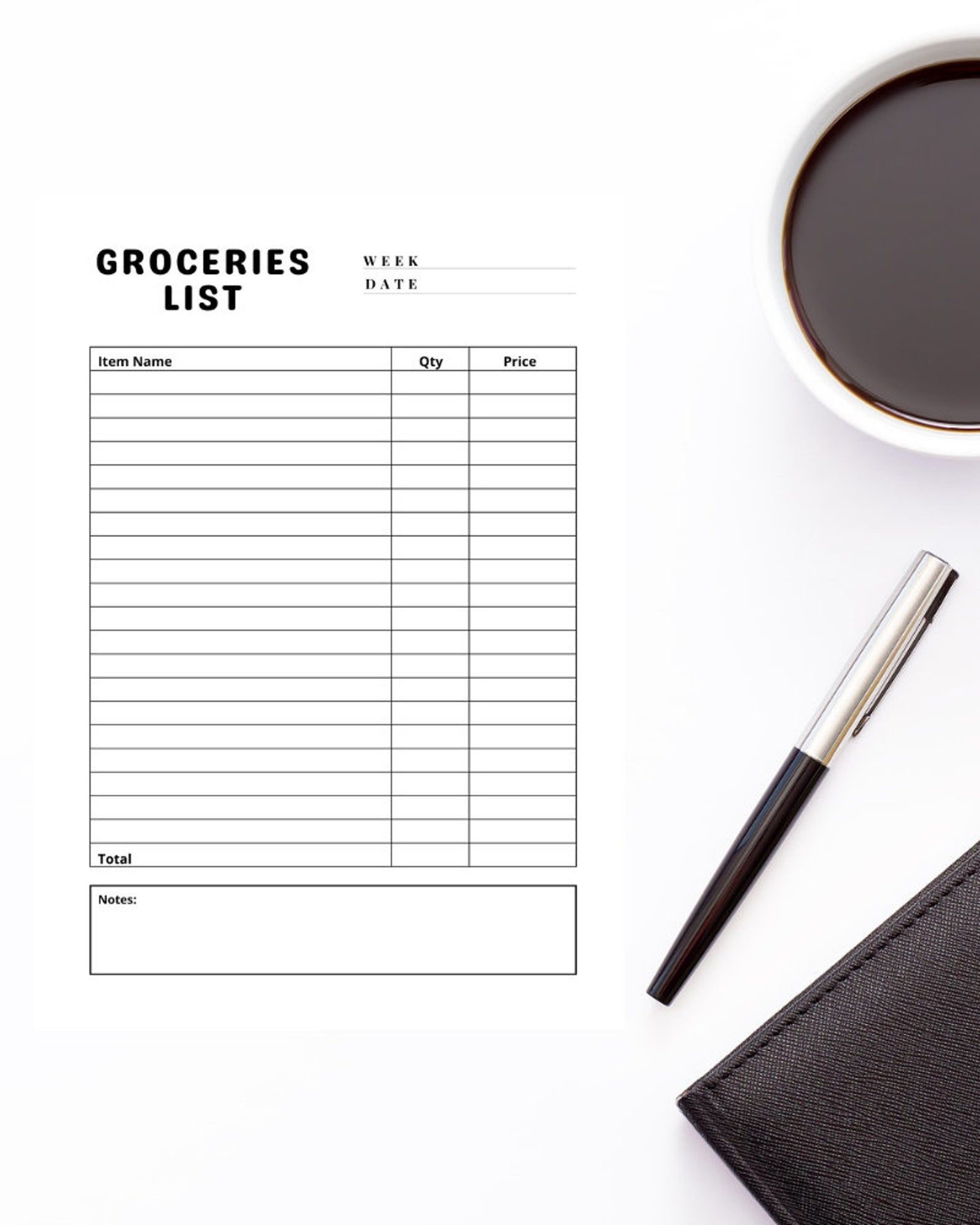 Grocery List, Digital, Printable, Money, Bill, Budget, Debt, Saving ...