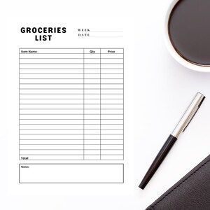 Grocery List, Digital, Printable, Money, Bill, Budget, Debt, Saving ...