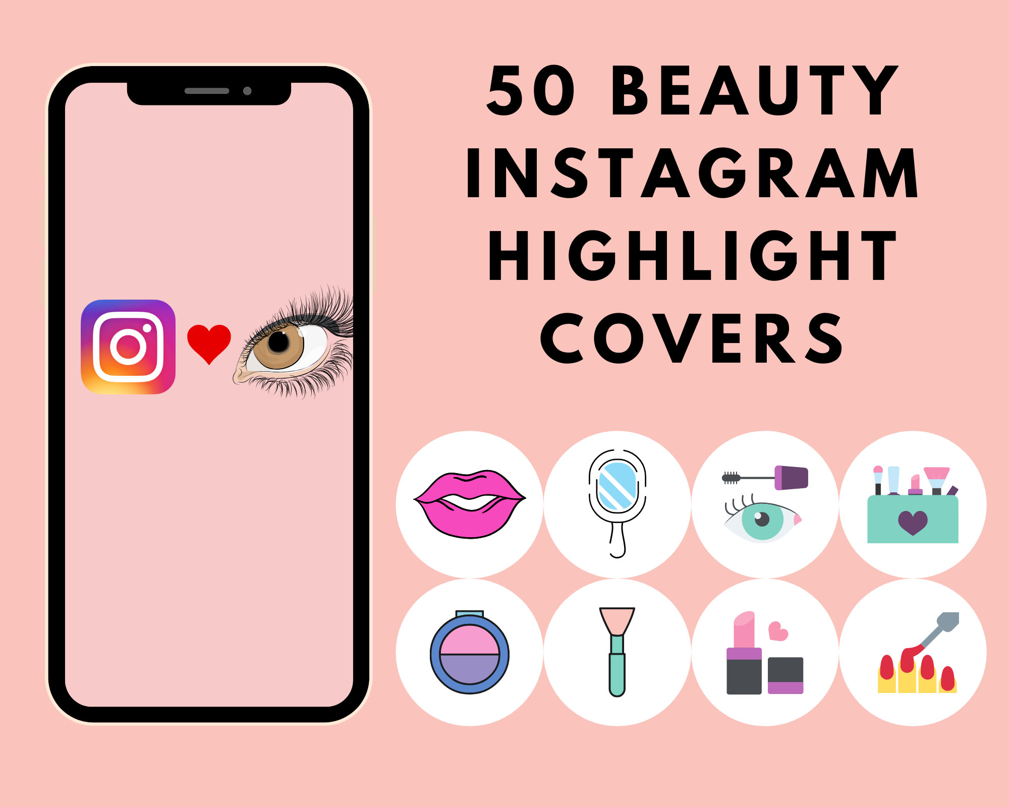 50 Beauty Instagram Highlight Covers Instagram Story Highlight Icons ...
