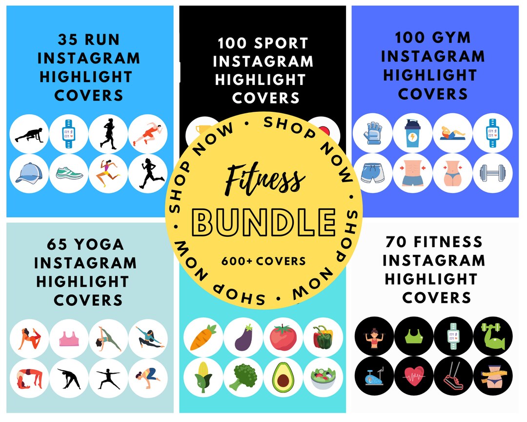 Fitness Instagram Highlight Covers Bundle 500 Covers GYM - Etsy