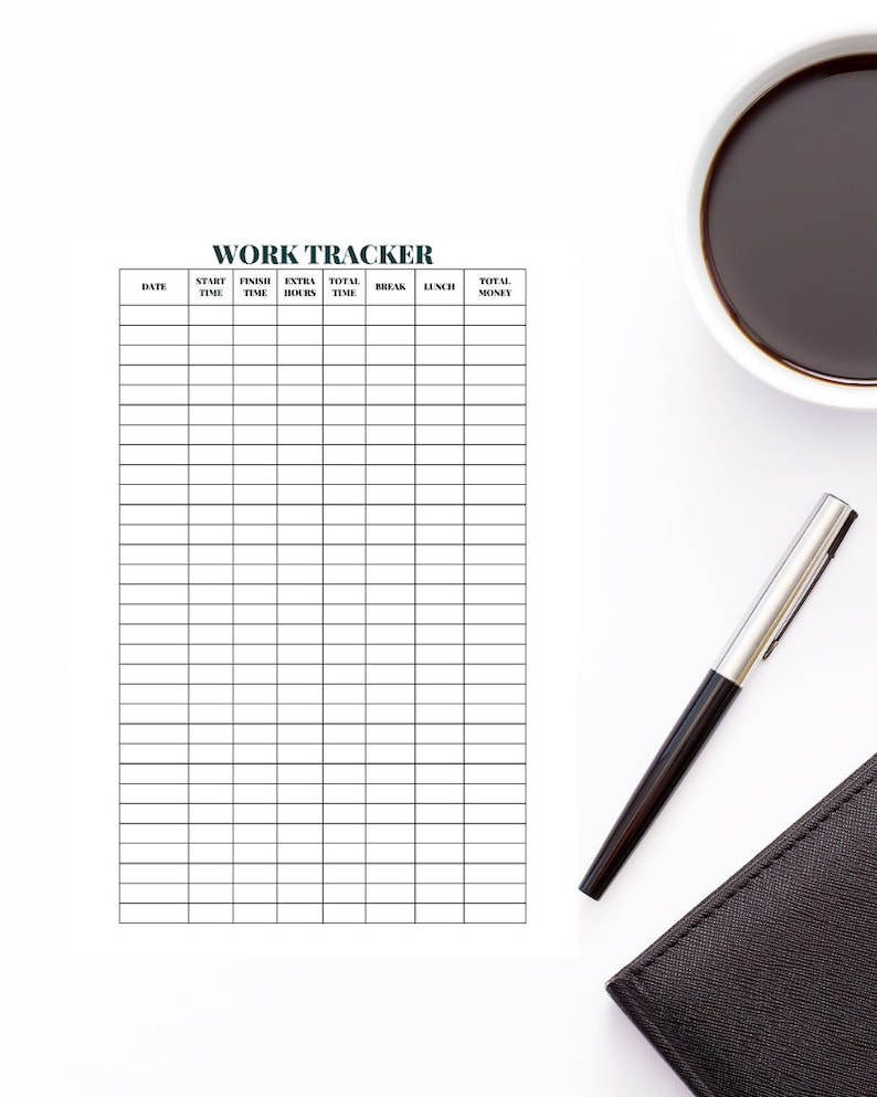 Work Hours Tracker, Work Time, Employee Time Log In, Out Tracker, Clock ...