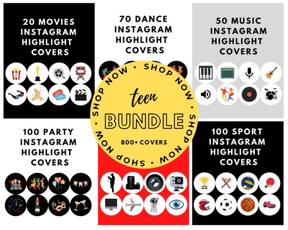 Teen Instagram Highlight Covers Bundle 800 Covers Movies | Etsy